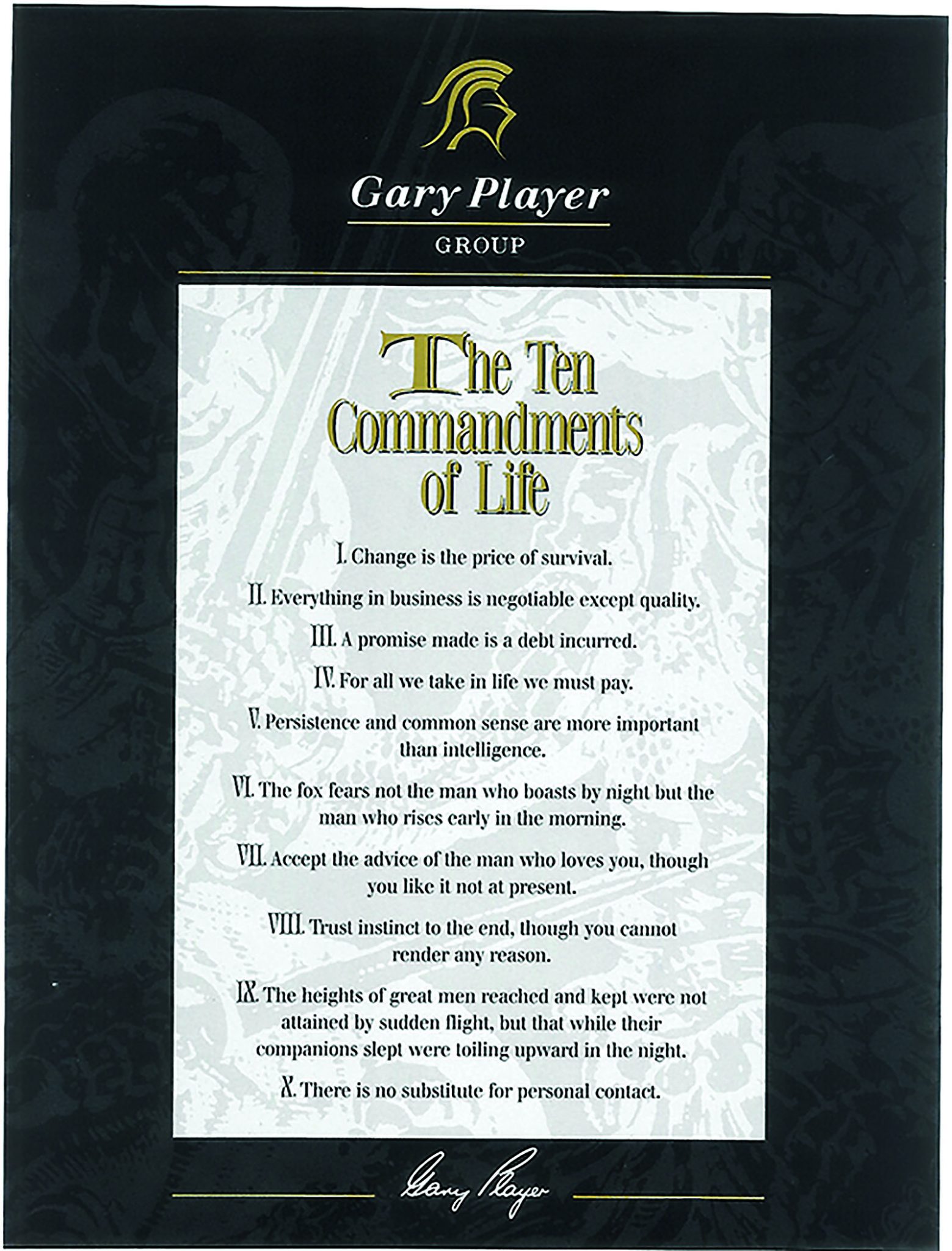 Gary Player Ten Commandments_small - United States Golf Teachers Federation